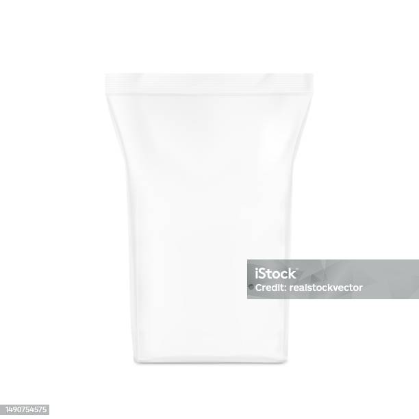 Realistic Stand Up Bag Mockup Vector Illustration Isolated On White