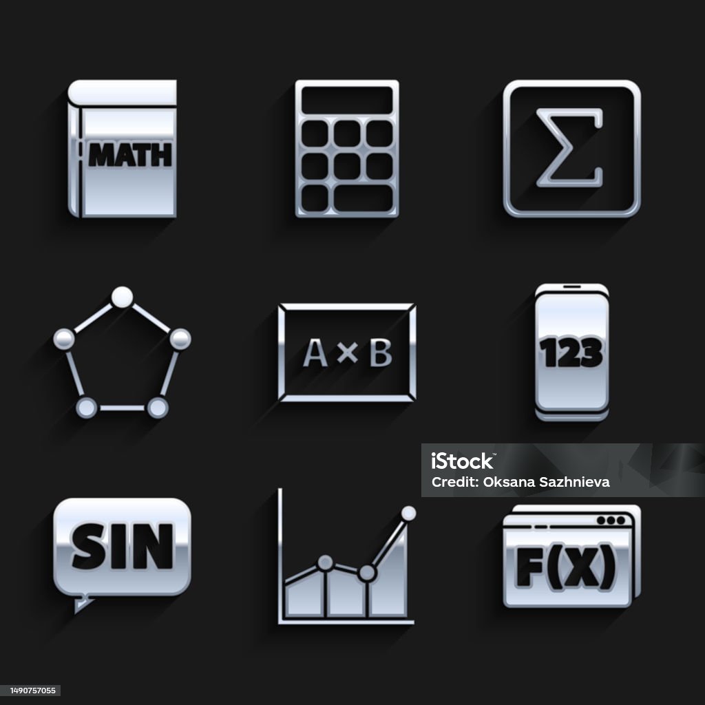 Set Chalkboard Diagram Function Mathematical Symbol Mobile Calculator