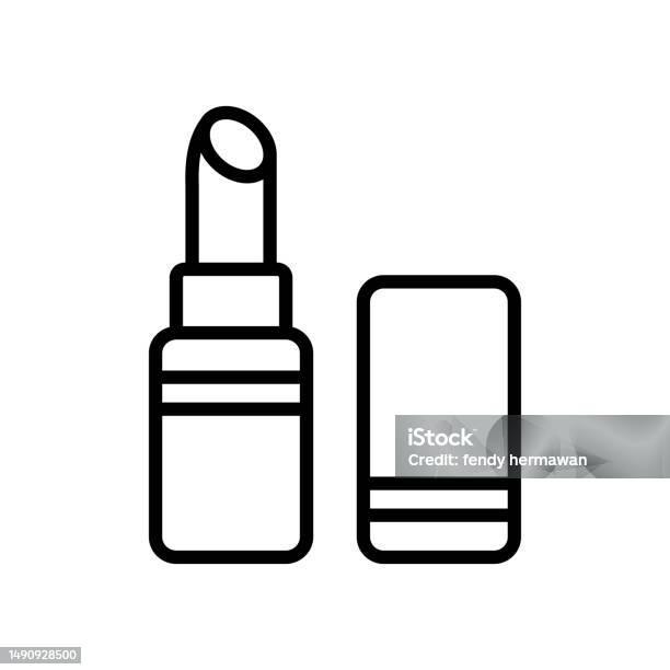 Template Desain Vektor Ikon Lipstik Di Latar Belakang Putih Ilustrasi