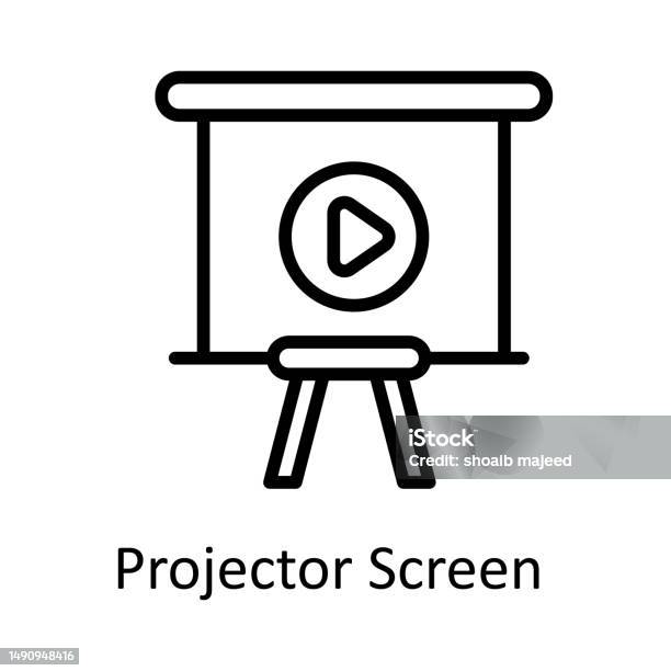 Projecteur Contour Vectoriel De Lécran Illustration De Conception
