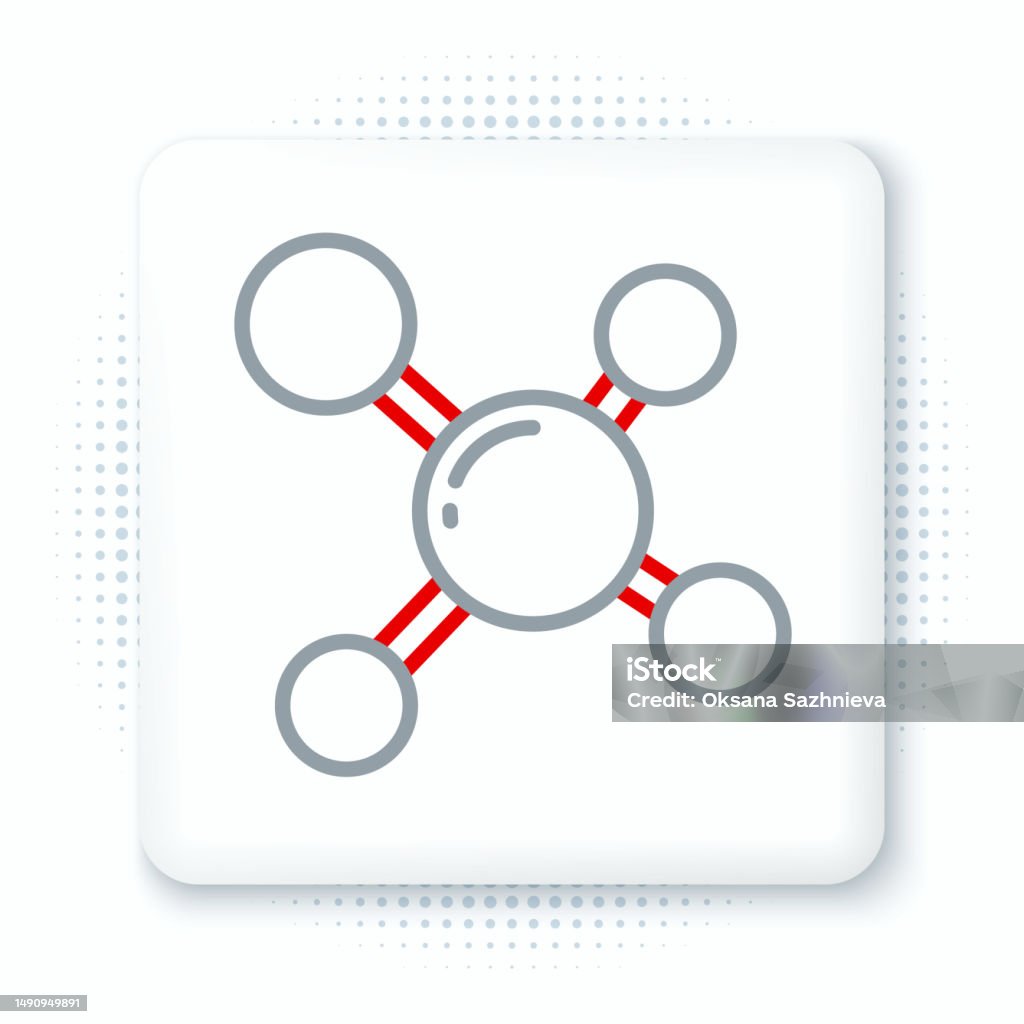 Icône Molécule De Ligne Isolée Sur Fond Blanc Structure Des Molécules