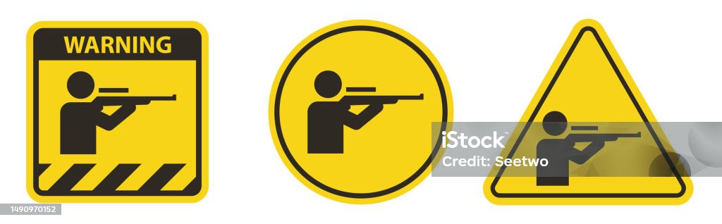 Shooting Range Diamond Caution Sign Rifle Range Symbol Stock ... Shooting Range Diamond Caution Sign Rifle Range Symbol Stock ...