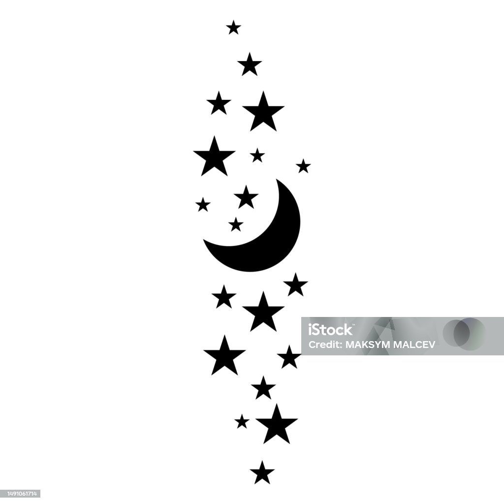 Ikon Bulan Dan Bintang Ajaib Elemen Grafis Untuk Astrologi Penyihir