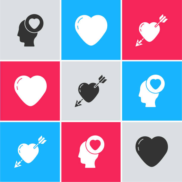 80 Two Hearts Joined Together Silhouette Stock Illustrations Royalty