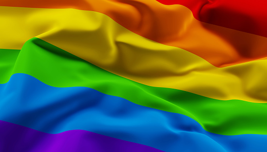 Kebanggaan Lgbt Pelangi Bendera Latar Belakang Tekstur Kain Tutup