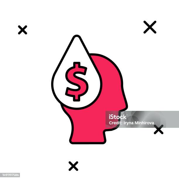 Contour Rempli Goutte Dhuile Avec Icône De Symbole Dollar Isolée Sur