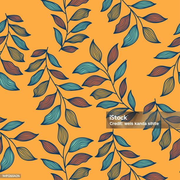 Pola Bunga Seamless Eksotis Dengan Gaya Vintage Motif Bunga Yang