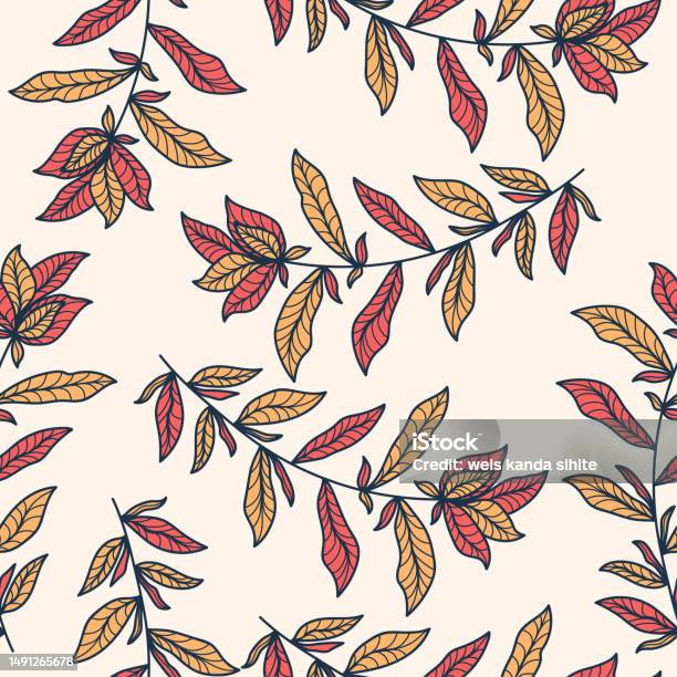 Pola Bunga Seamless Eksotis Dengan Gaya Vintage Motif Bunga Yang
