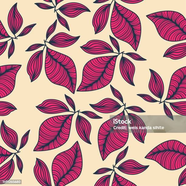 Pola Bunga Seamless Eksotis Dengan Gaya Vintage Motif Bunga Yang