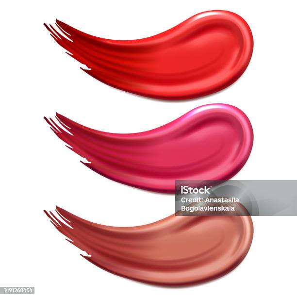 Realistis Smears Lipstik Cat Kuku Atau Cat Sapuan Kuas Diatur
