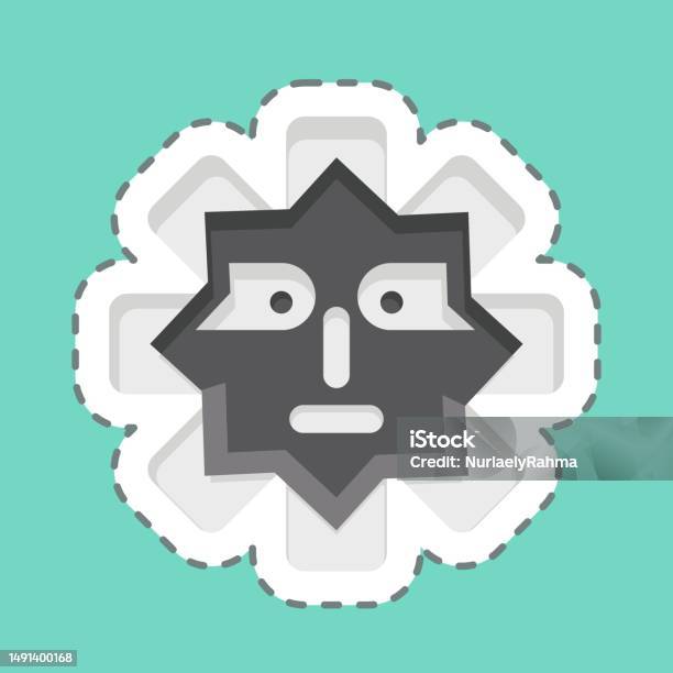 Garis Stiker Memotong Masker Terkait Dengan Simbol Pribumi Amerika