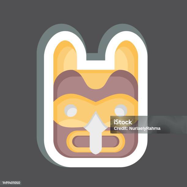 Masker Stiker 2 Terkait Dengan Simbol Pribumi Amerika Desain Sederhana
