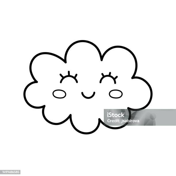 Ilustración de Lindo Elemento Aislado De Nube Blanca Y Negra Carácter ... Ilustración de Lindo Elemento Aislado De Nube Blanca Y Negra Carácter ...