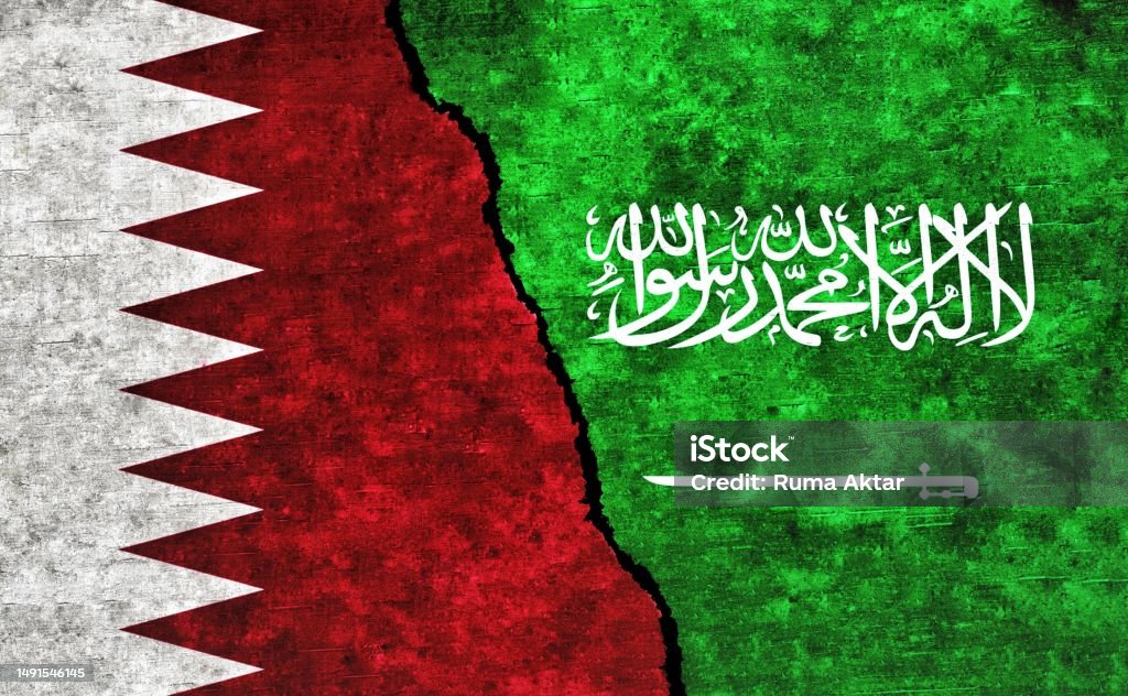 Saudiarabien Und Katar Flaggen Gemeinsam Katarsaudiarabienkonflikt ... Saudiarabien Und Katar Flaggen Gemeinsam Katarsaudiarabienkonflikt ...