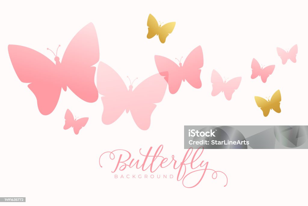 Elegant Butterflies Swarm Decorative Pastel Background Stock ... Elegant Butterflies Swarm Decorative Pastel Background Stock ...
