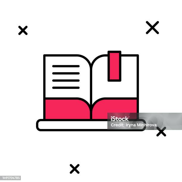 Contour Rempli Icône Du Livre Ouvert Isolée Sur Fond Blanc Vecteur
