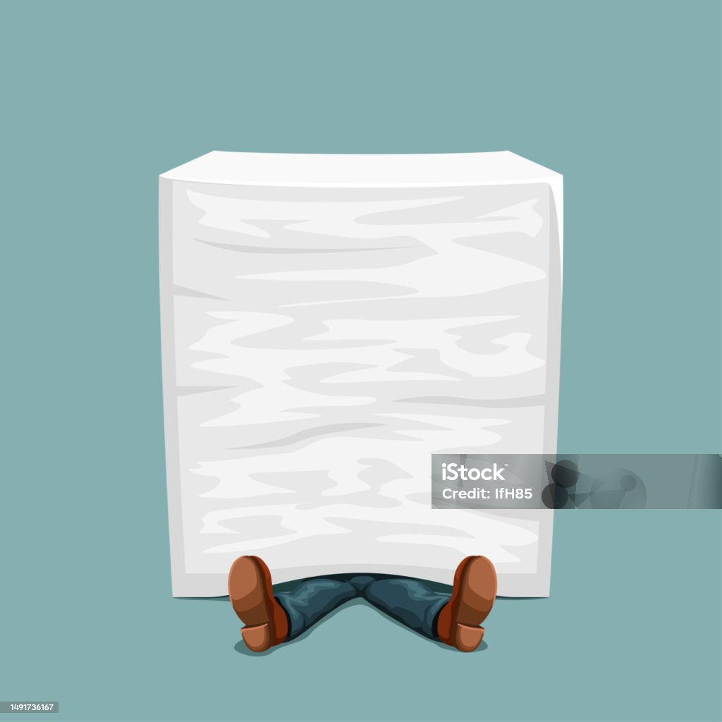 Man Lying Under Paper Stack Stock Illustration - Download Image Now ... Man Lying Under Paper Stack Stock Illustration - Download Image Now ...