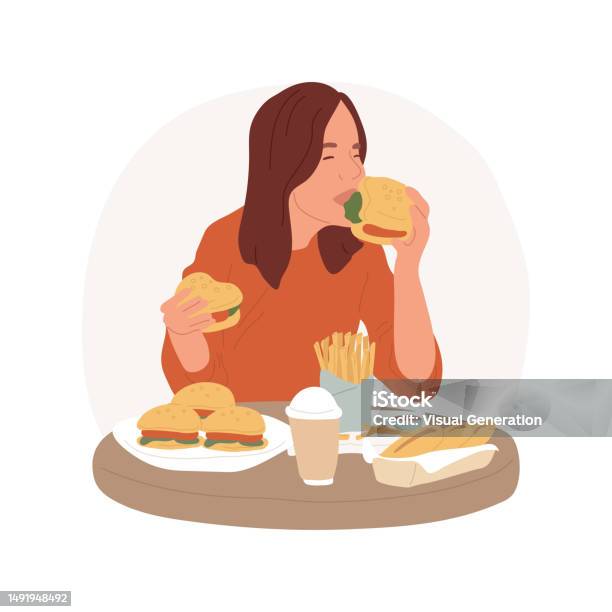 Binge Eating Isolated Cartoon Vector Illustration Stock Illustration ... Binge Eating Isolated Cartoon Vector Illustration Stock Illustration ...