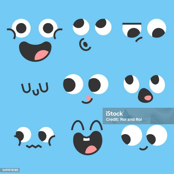 Cute Face Expressions Vector Cartoon Set Isolated On Background Stock ... Cute Face Expressions Vector Cartoon Set Isolated On Background Stock ...