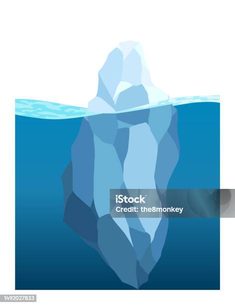 Iceberg Flottant Dans Leau Glacier Arctique Illustration Polygonale