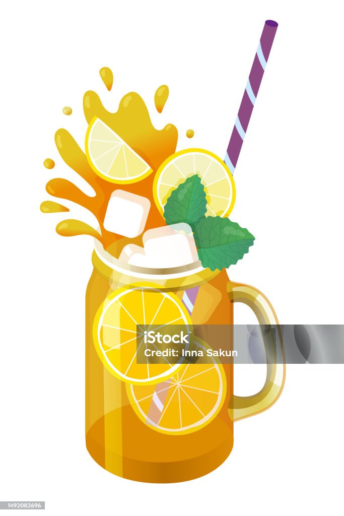 Es Teh Dengan Es Batu Lemon Daun Mint Smoothie Buah Es Teh Jus Limun