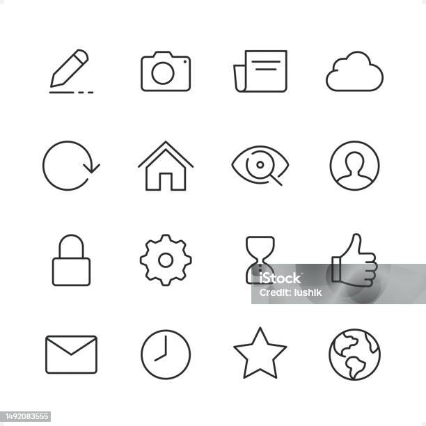Homepage Pixel Perfect Line Icon Set Editable Stroke Weight Stock ... Homepage Pixel Perfect Line Icon Set Editable Stroke Weight Stock ...