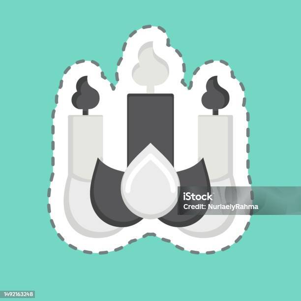 Garis Stiker Memotong Lilin Terkait Dengan Simbol Tahun Baru Imlek