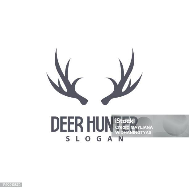 Logo De Cerf Vecteur Chasseur De Cerfs Conception Danimaux Forestiers