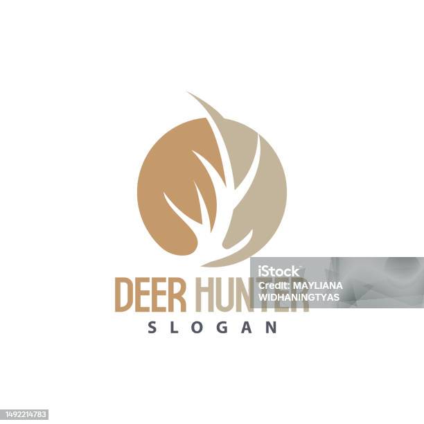 Logo De Cerf Vecteur Chasseur De Cerfs Conception Danimaux Forestiers