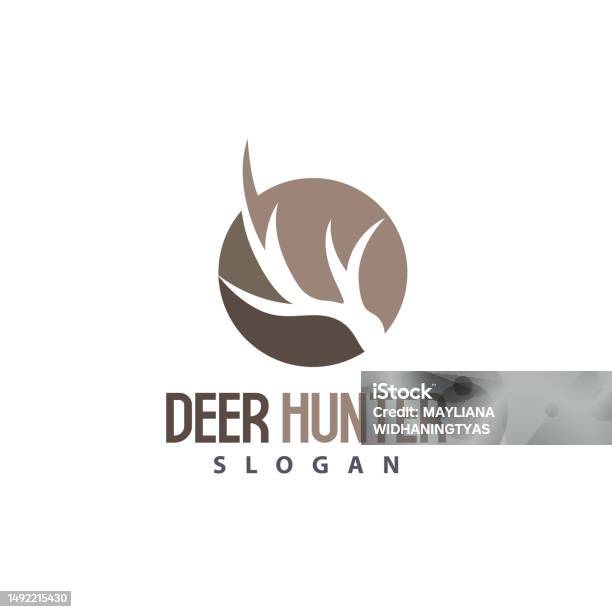 Logo De Cerf Vecteur Chasseur De Cerfs Conception Danimaux Forestiers