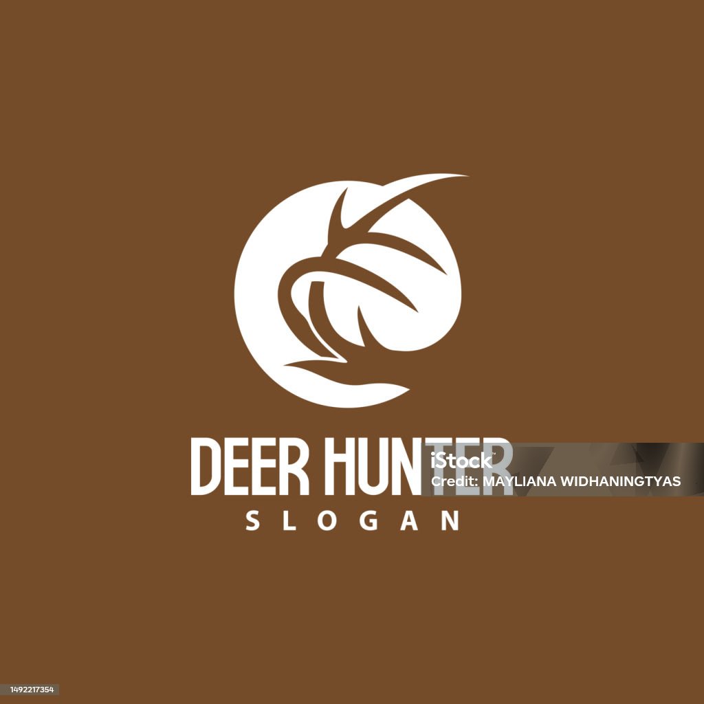 Logo De Cerf Vecteur Chasseur De Cerfs Conception Danimaux Forestiers