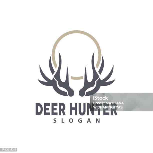 Logo De Cerf Vecteur Chasseur De Cerfs Conception Danimaux Forestiers