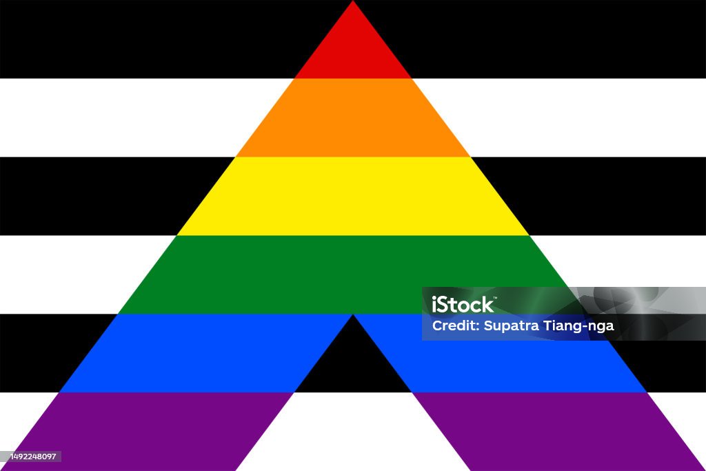 Gerade Verbündetenprideflagge Lgbtqflagge Stock Vektor Art Und Mehr