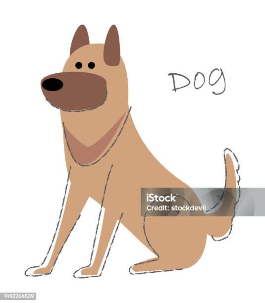 Anjing Karakter Kartun Binatang Lucu Bentuk Datar Dan Desain Garis ... Anjing Karakter Kartun Binatang Lucu Bentuk Datar Dan Desain Garis ...