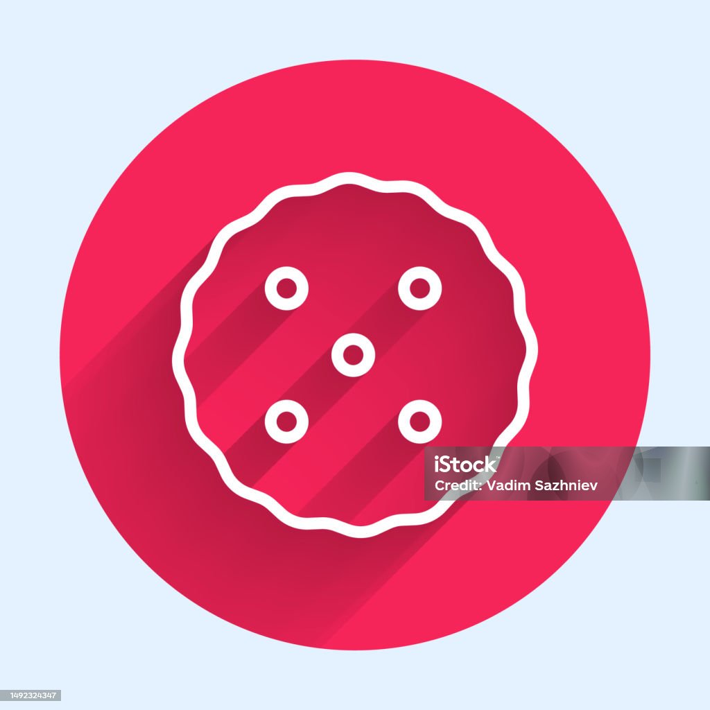 Weiße Linie Cookie Oder Keks Mit Schokoladesymbol Isoliert Mit Langem ... Weiße Linie Cookie Oder Keks Mit Schokoladesymbol Isoliert Mit Langem ...
