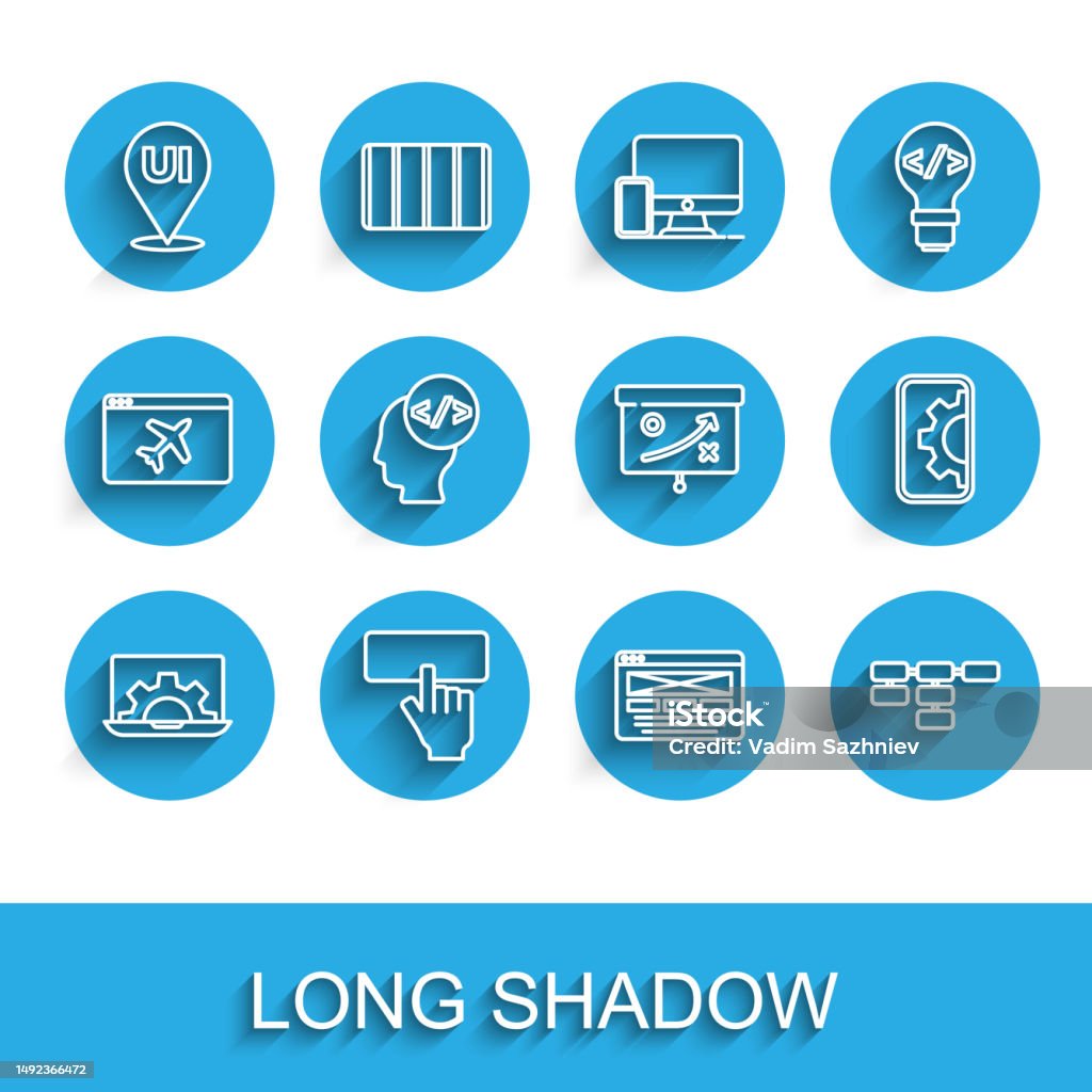 Set Line Web Development Keyboard Ui Or Ux Design Site Map Front End ... Set Line Web Development Keyboard Ui Or Ux Design Site Map Front End ...