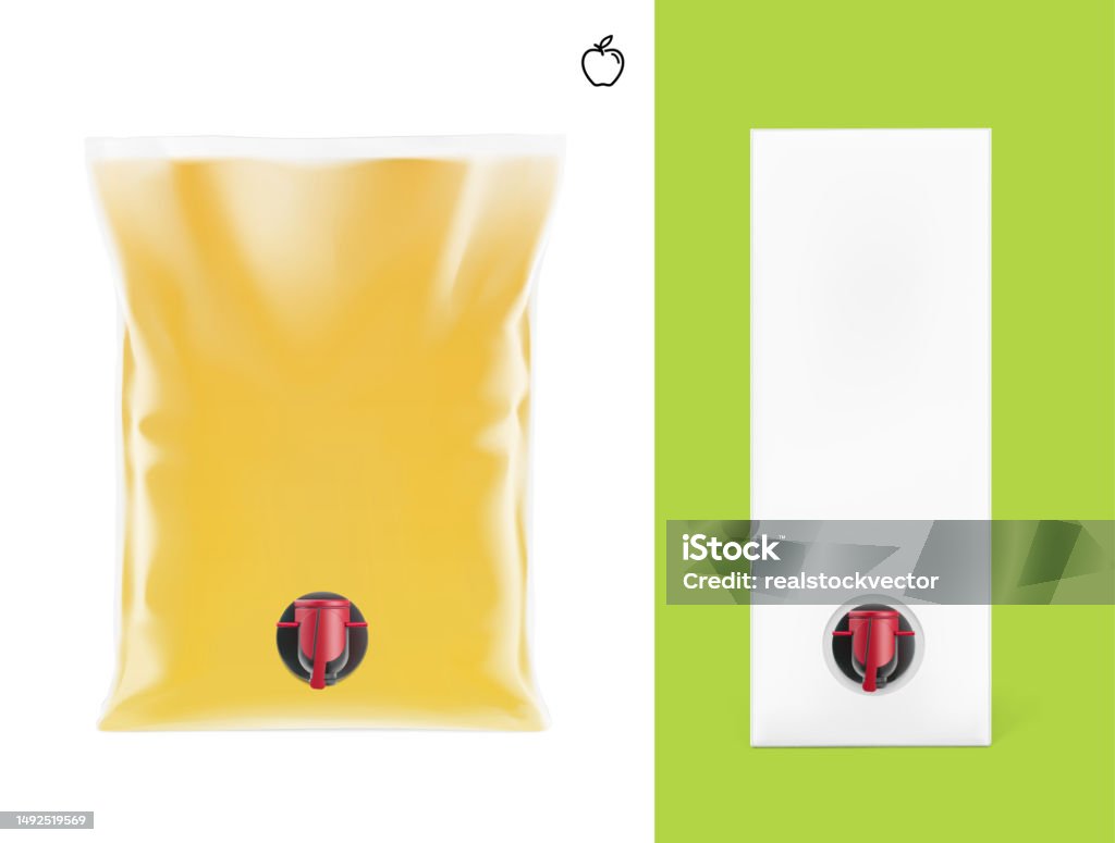 Clear Realistic Plastic Bag In Box Mockup Realistic Vector Mockup