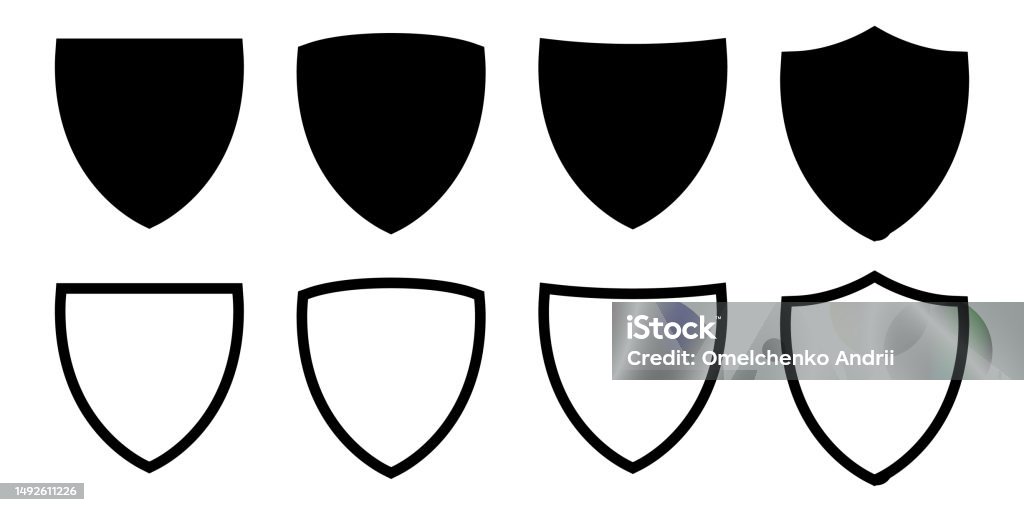 Shield Icon Set Different Shields Forms Stock Illustration Download