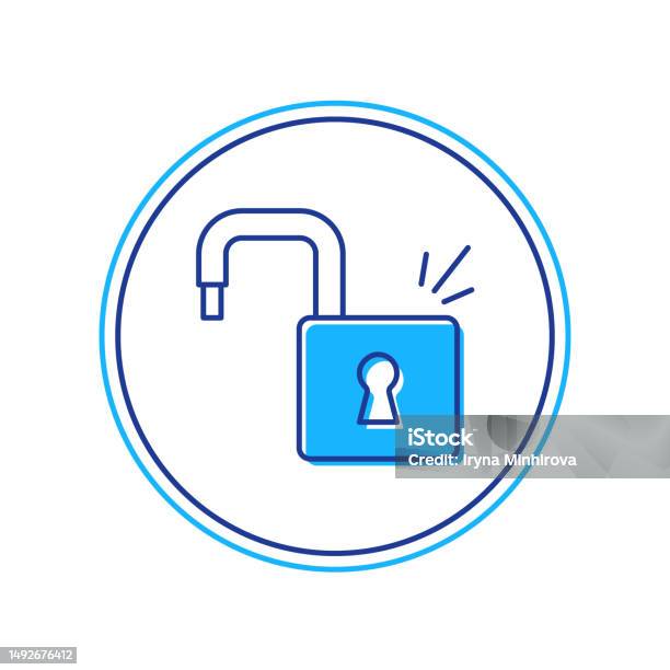Contour Rempli Icône De Cadenas Ouvert Isolée Sur Fond Blanc Panneau De