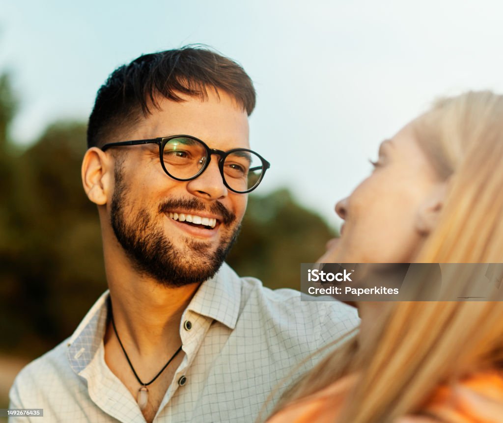 Woman Outdoor Man Couple Outside Happy Lifestyle Young Romance Together