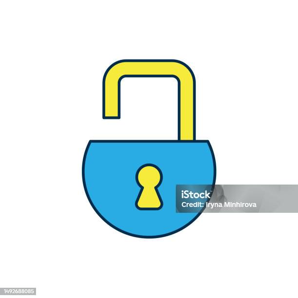 Contour Rempli Icône De Cadenas Ouvert Isolée Sur Fond Blanc Panneau De