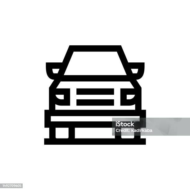 Icône De Ligne De Voiture Design Pixel Parfait Trait Modifiable Logo