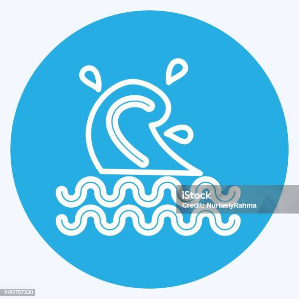 Icône Wave Lié Au Symbole Dhawaï Style Yeux Bleus Conception Simple