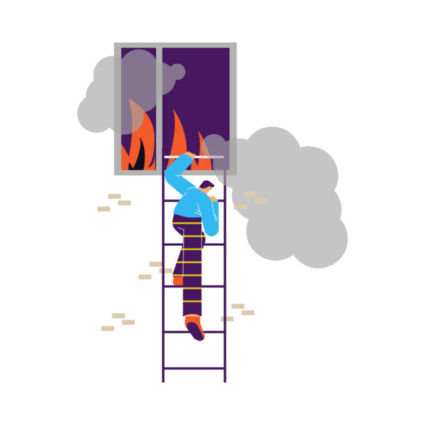 Fire emergency evacuation plan Clipart Vector PNG , SVG, EPS, PSD, AI