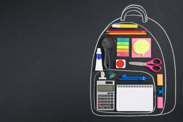 Free picture: A backpack with pencils and a white paper, colorful ...