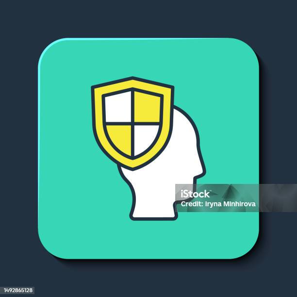 Mengisi Garis Besar Asuransi Jiwa Dengan Ikon Perisai Terisolasi Pada
