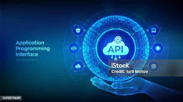 Api Application Programming Interface In The Shape Of Sphere With Hexagon Grid Pattern In