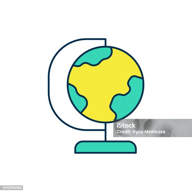 Contour Rempli Icône Du Globe Terrestre Isolée Sur Fond Blanc Vecteur