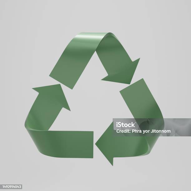 Photo Libre De Droit De Rendu 3d Vert Icône Recycler Symbole De