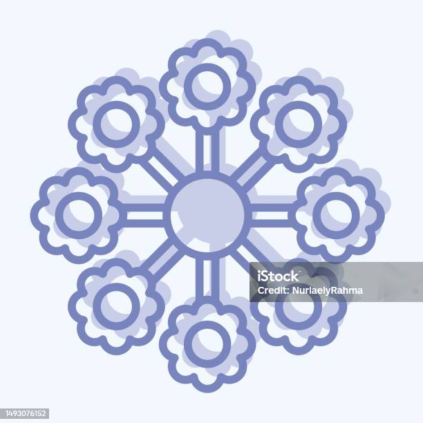 Icône Lantanas Lié Au Symbole Des Fleurs Style Bicolore Conception